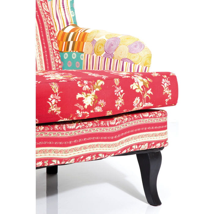 Fotel czerwony Patchwork - Kare | Sklep meblowy Meble-Bocian